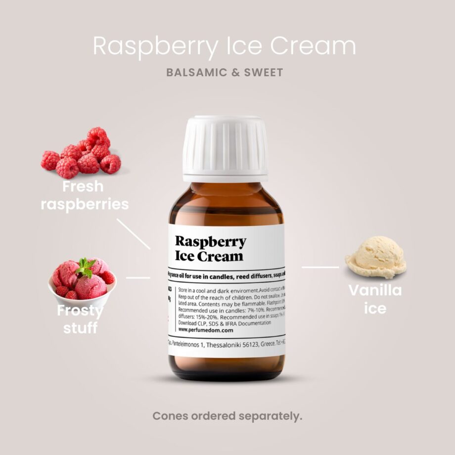 A fresh and summery raspberry ice cream scent